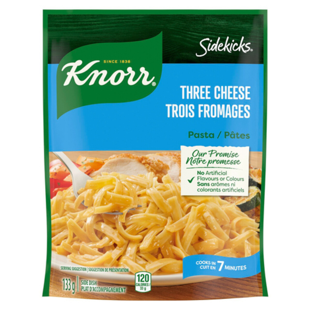 Knorr Sidekicks Three Cheese Pasta Side Dish 133 g - Voilà Online Groceries & Offers