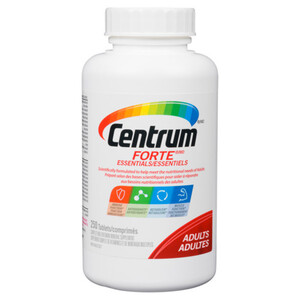 Centrum Forte Essentials Multivitamin Supplement Adults 250 Count ...