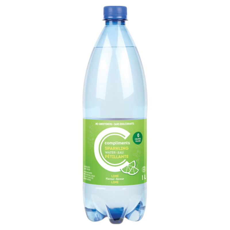 Compliments Sparkling Water Lime 1 L (bottle) - Voilà Online Groceries ...