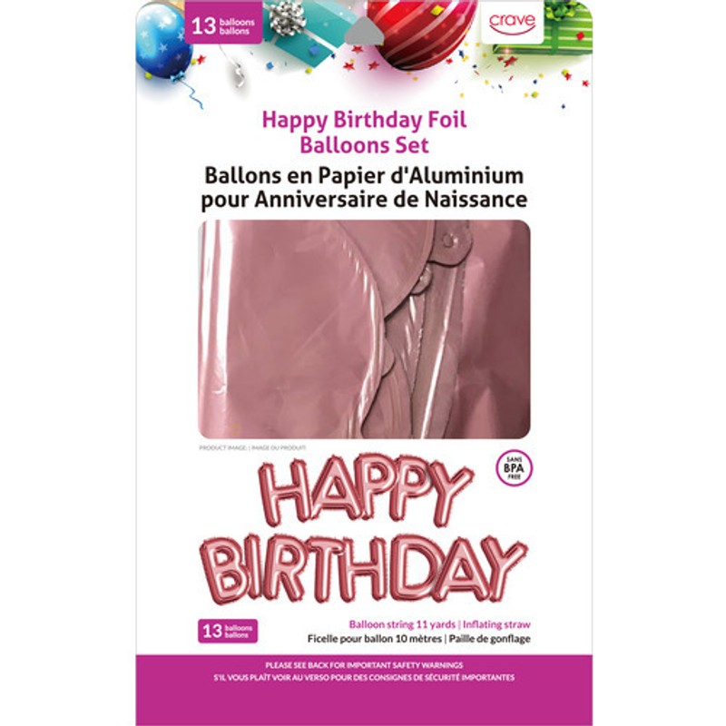 Crave Happy Birthday Foil Balloons Pack - Voilà Online Groceries & Offers