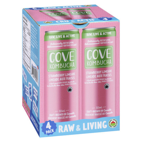 Cove Kombucha Beverage Strawberry Lemonade 4 x 355 ml (cans) - Voilà ...