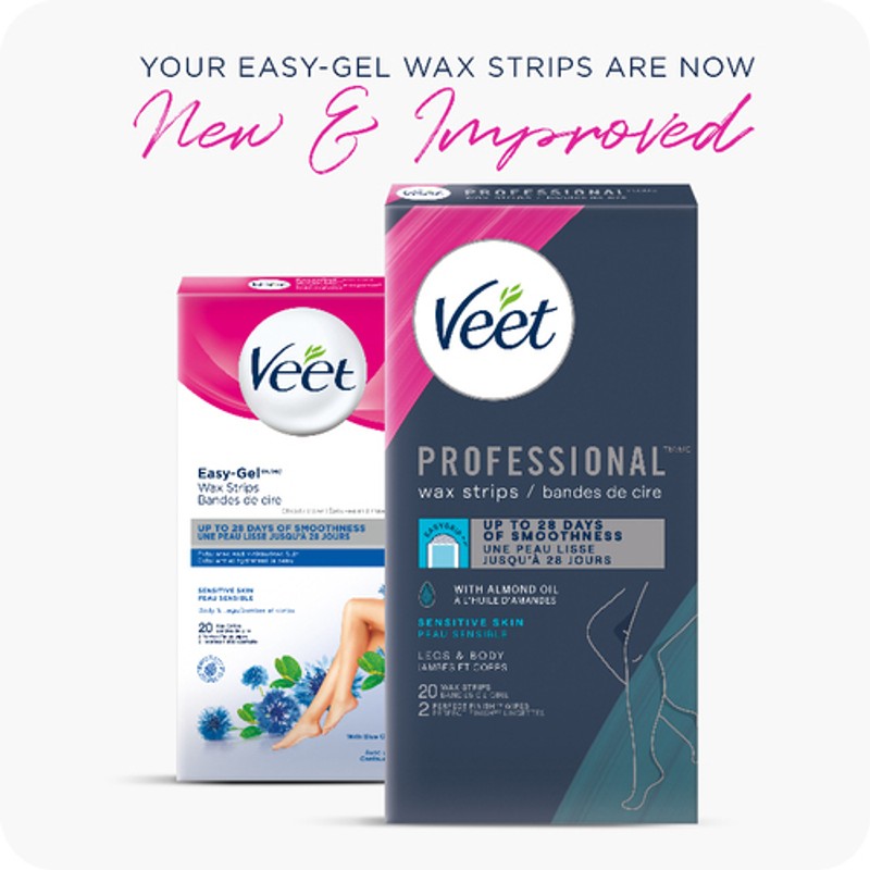 Veet Professional Wax Strips Sensitive Skin Legs & Body 40 Count ...