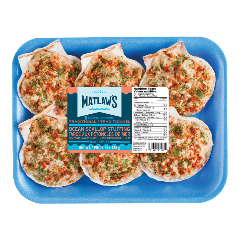 Matlaws Scallops Stuffed 425 g (frozen) - Voilà Online Groceries & Offers