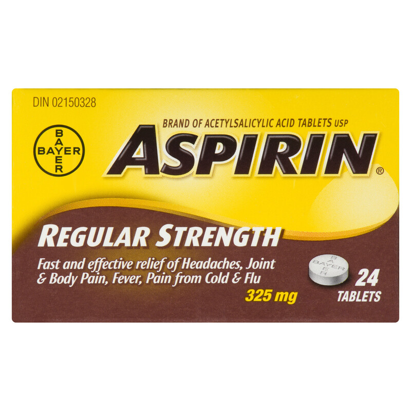 Aspirin ASA Pain Relief Regular Strength 325 mg Tablets 24 EA - Voilà ...