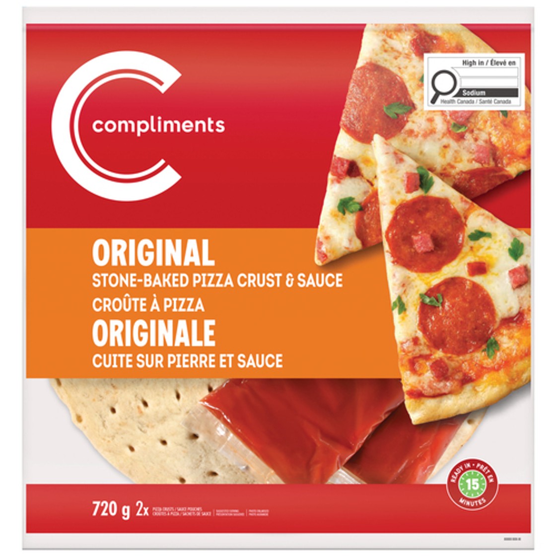 Compliments Pizza Kit Original Stone Baked Pizza Crust & Sauce 720 g ...