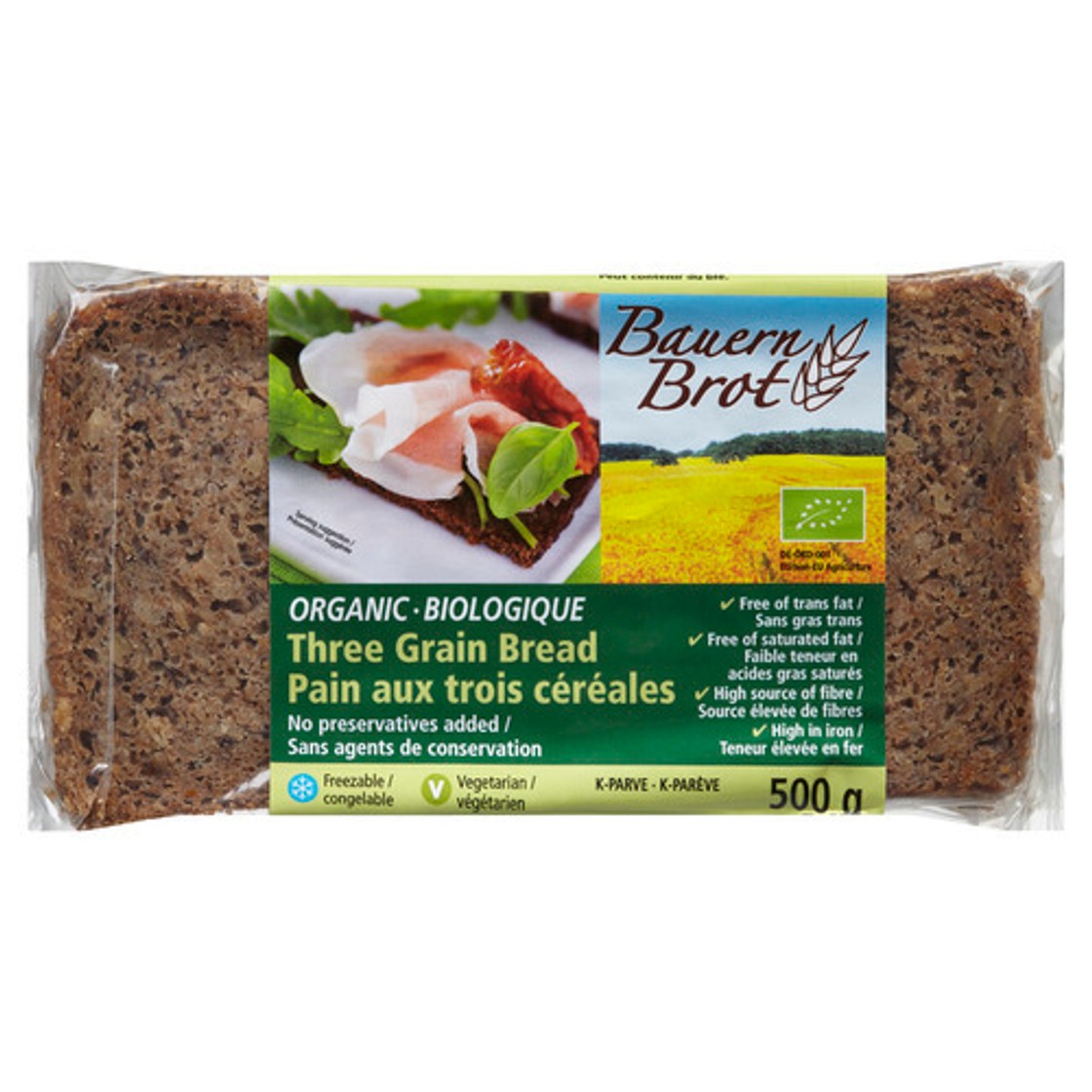 Bauern Brot Organic Bread Three Grain 500 g - Voilà Online Groceries ...