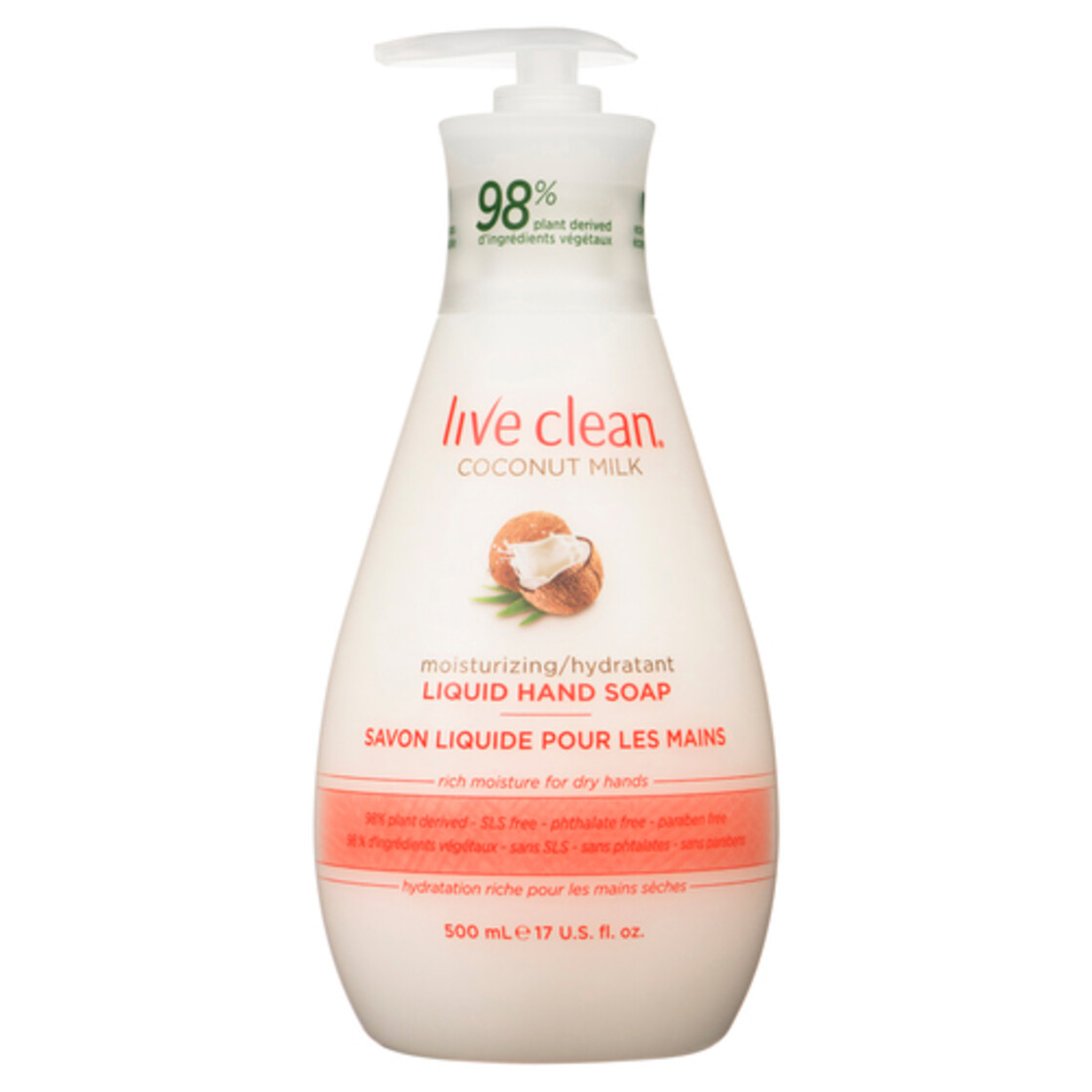 Live Clean Moisturizing Hand Soap Liquid Coconut Milk 500 ml - Voilà ...