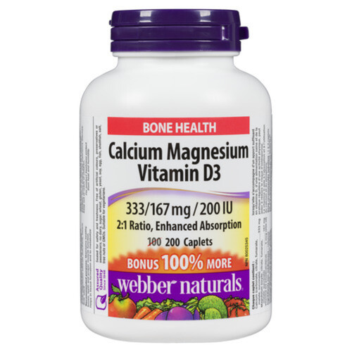 Webber Naturals Calcium Magnesium Vitamin D 200 Capsules - Voilà Online ...