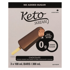 Keto Skream Chocolate Dipped Ice Cream Bar Chocolate 3 x 100 ml - Voilà ...