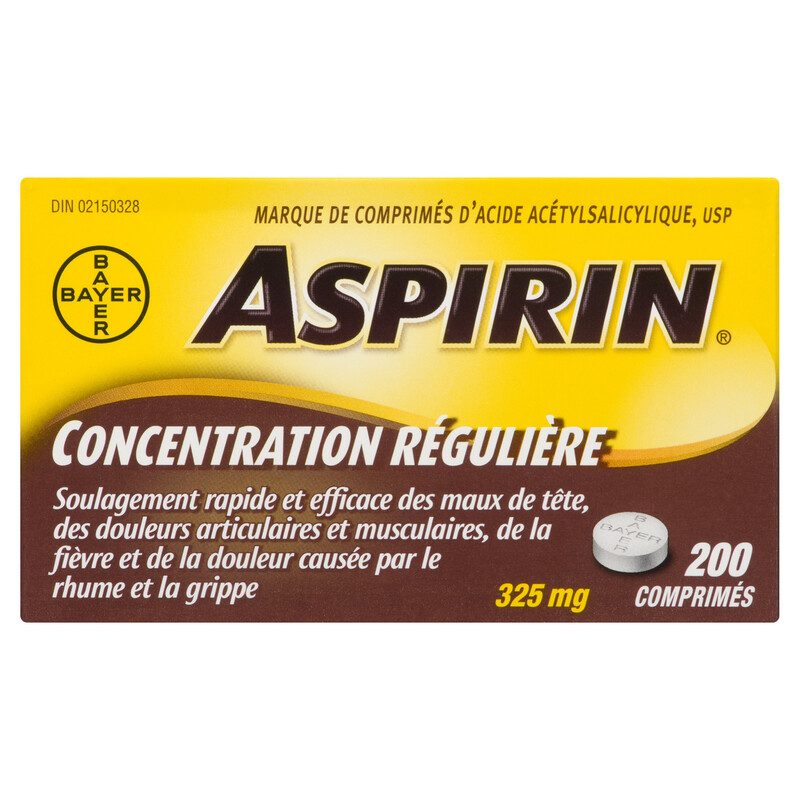 Aspirin ASA Regular Strength Pain Relief Tablets 325 mg 200 EA - Voilà ...