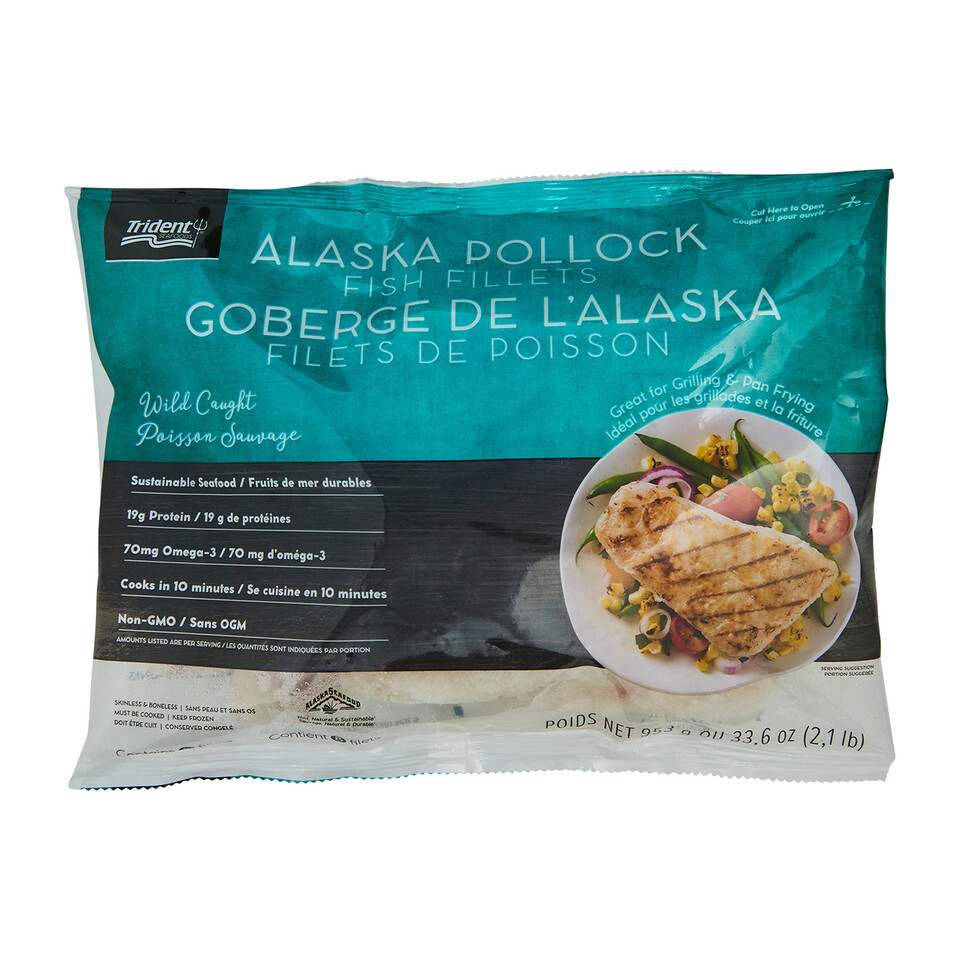 Trident Frozen Fish Fillets Wild Pollack 953 g - Voilà Online Groceries ...