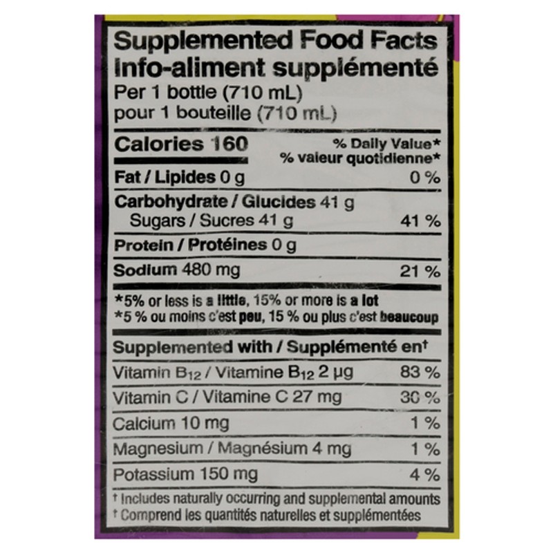 Powerade Xtra Sour Sports Drink Grape Shocker 710 ml (bottle) - Voilà ...