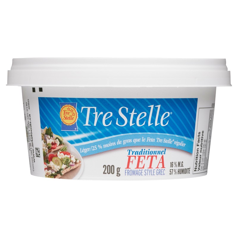 Tre Stelle Traditional Feta Cheese Light 200 g - Voilà Online Groceries ...
