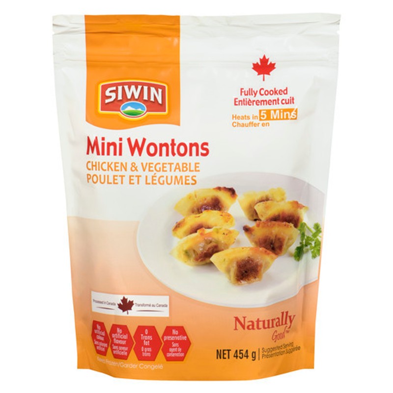 Siwin Mini Wontons Chicken Vegetable 454 g (frozen) - Voilà Online ...