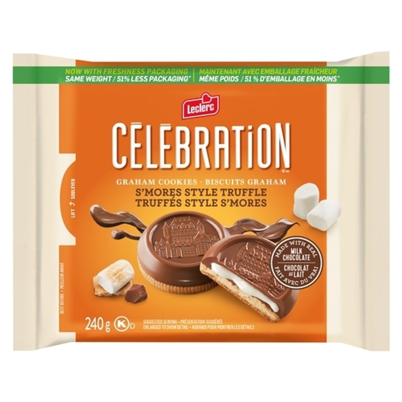 Leclerc Celebration Milk Chocolate Coated Cookies S'Mores Style Truffle ...
