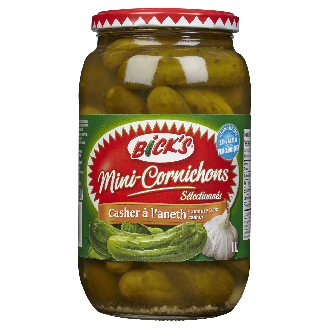 Bick's Baby Dills Pickles Kosher Style Zero Fat 1 L - Voilà Online ...