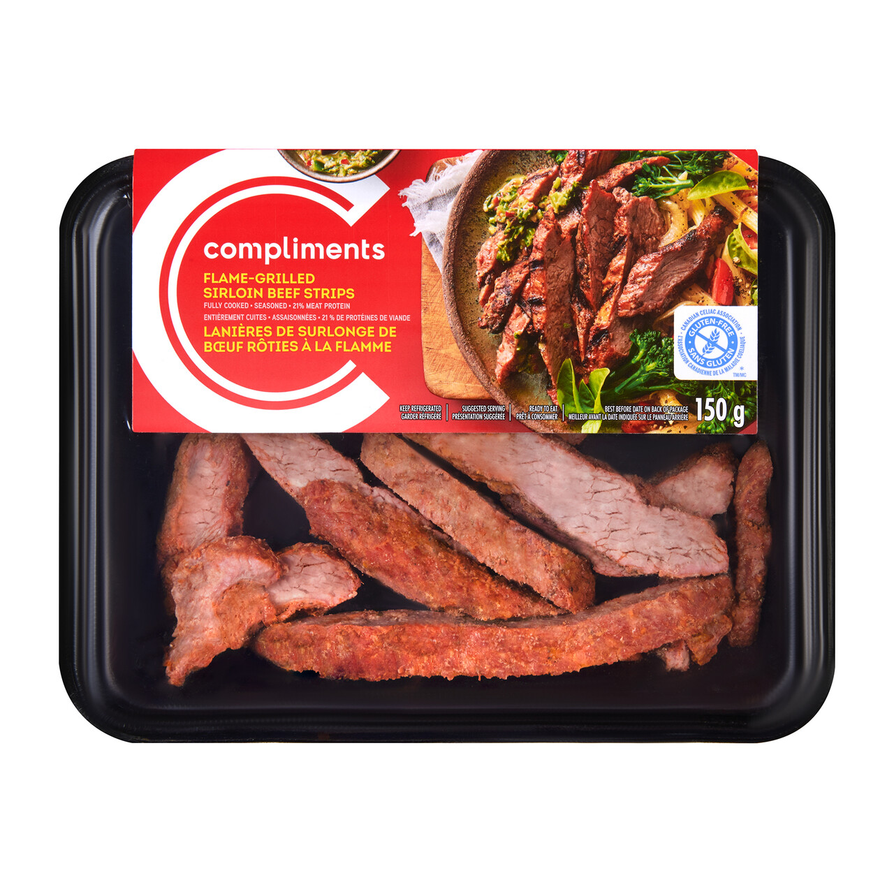 Compliments Sirloin Beef Strips Flame Grilled 150 g - Voilà Online ...