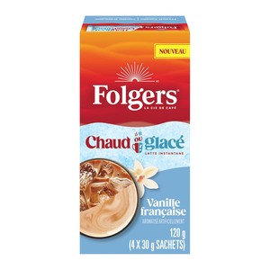 Folgers Instant Coffee Beverage Mix Instant Latte French Vanilla 4 x 30 ...
