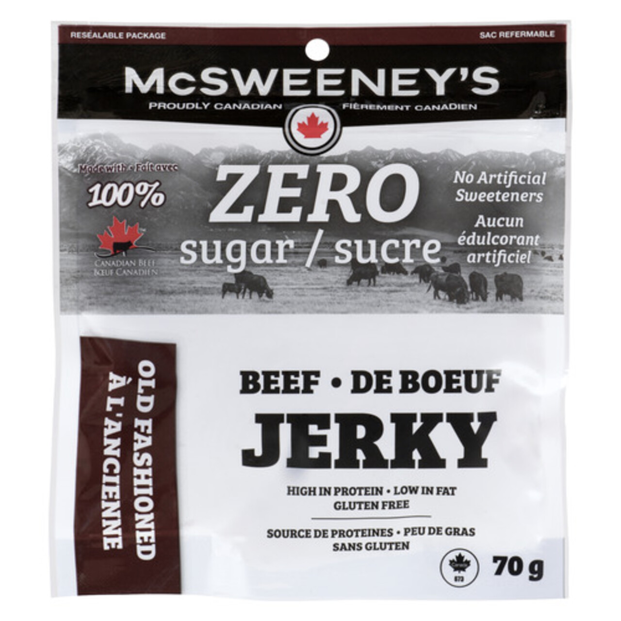 McSweeney's Zero Sugar Gluten-Free Jerky Beef Old Fashioned 70 g ...