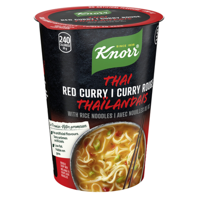 Knorr Rice Noodle Cup Thai Red Curry For A Light Soup Meal Or Snack ...