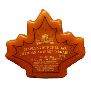Coombe Castle Dark Yellow Leaf Maple Cheddar Cheese (Seasonal) 170 g ...