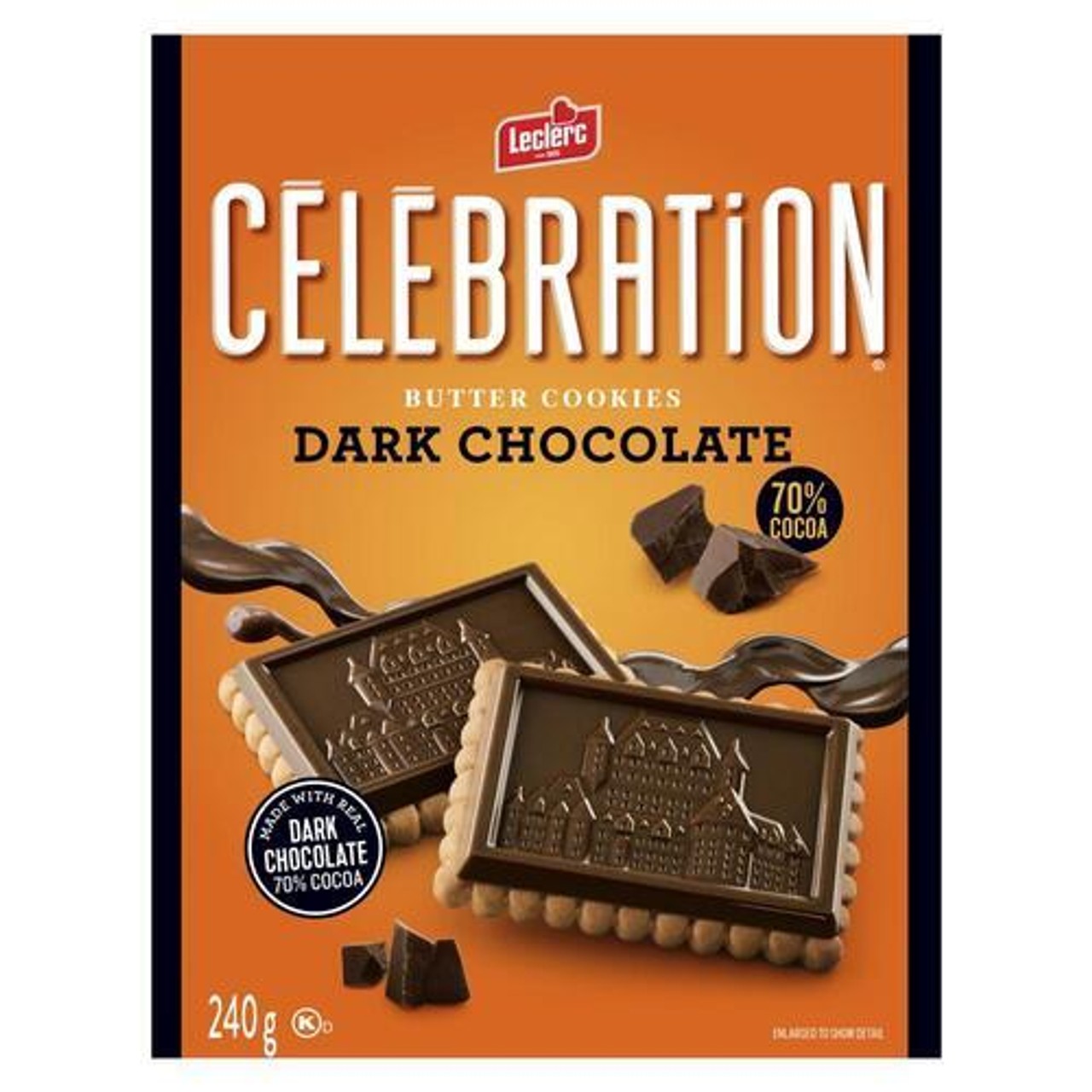 Leclerc Celebration Butter Cookies Dark Chocolate 70% Cocoa 240 g ...