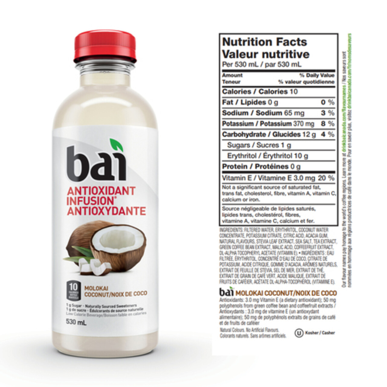 Bai Antioxidant Infusion Molokai Coconut 530 ml (bottle) - Voilà Online ...