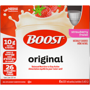Nestle Boost Meal Replacement Original Strawberry 6 x 237 ml (bottles ...