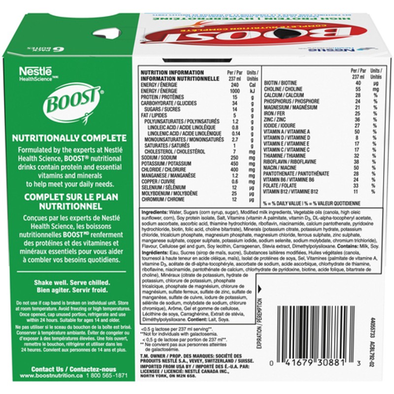 Boost High Protein Drink Strawberry 6 x 237 ml - Voilà Online Groceries ...