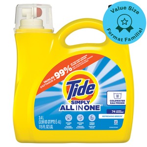 Tide All In One Liquid Laundry Detergent Refreshing Breeze 74 Loads ...