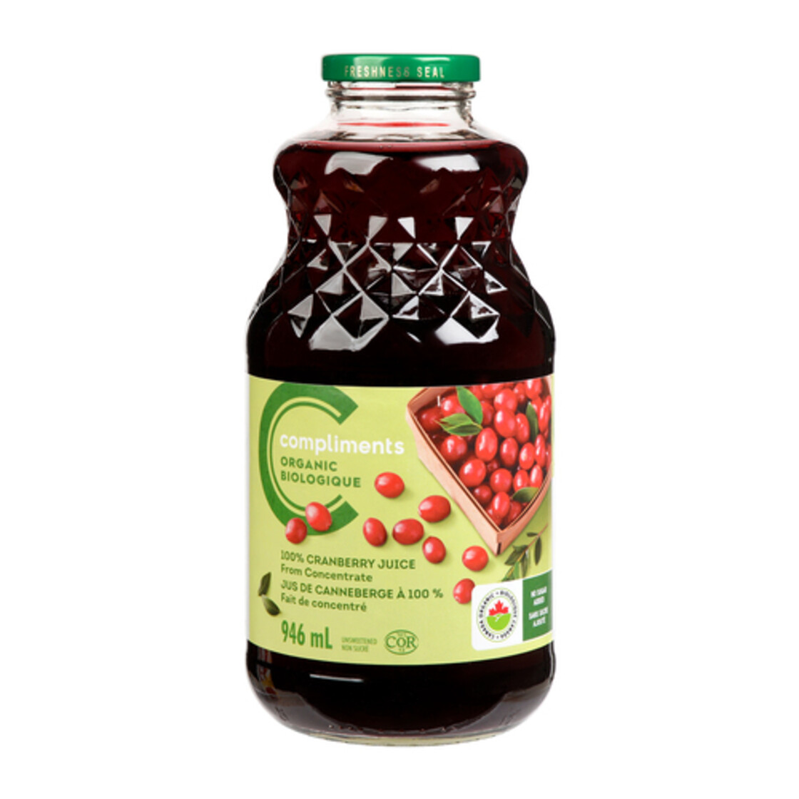 Compliments Organic 100% Juice Cranberry 946 ml (bottle) - Voilà Online ...