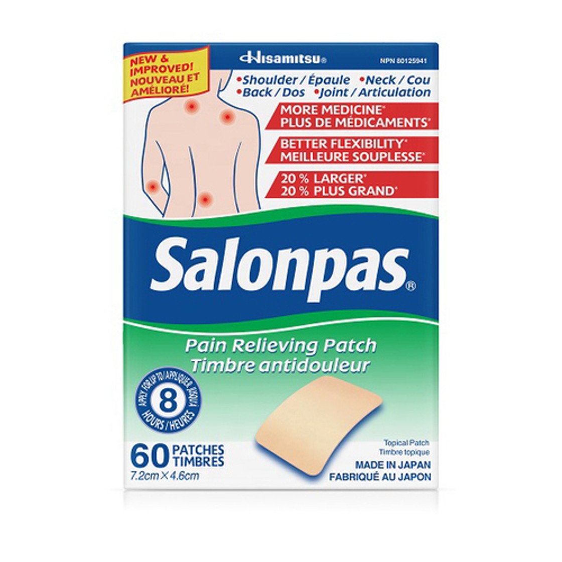 Salonpas Patch Pain Relief 60 Count - Voilà Online Groceries & Offers