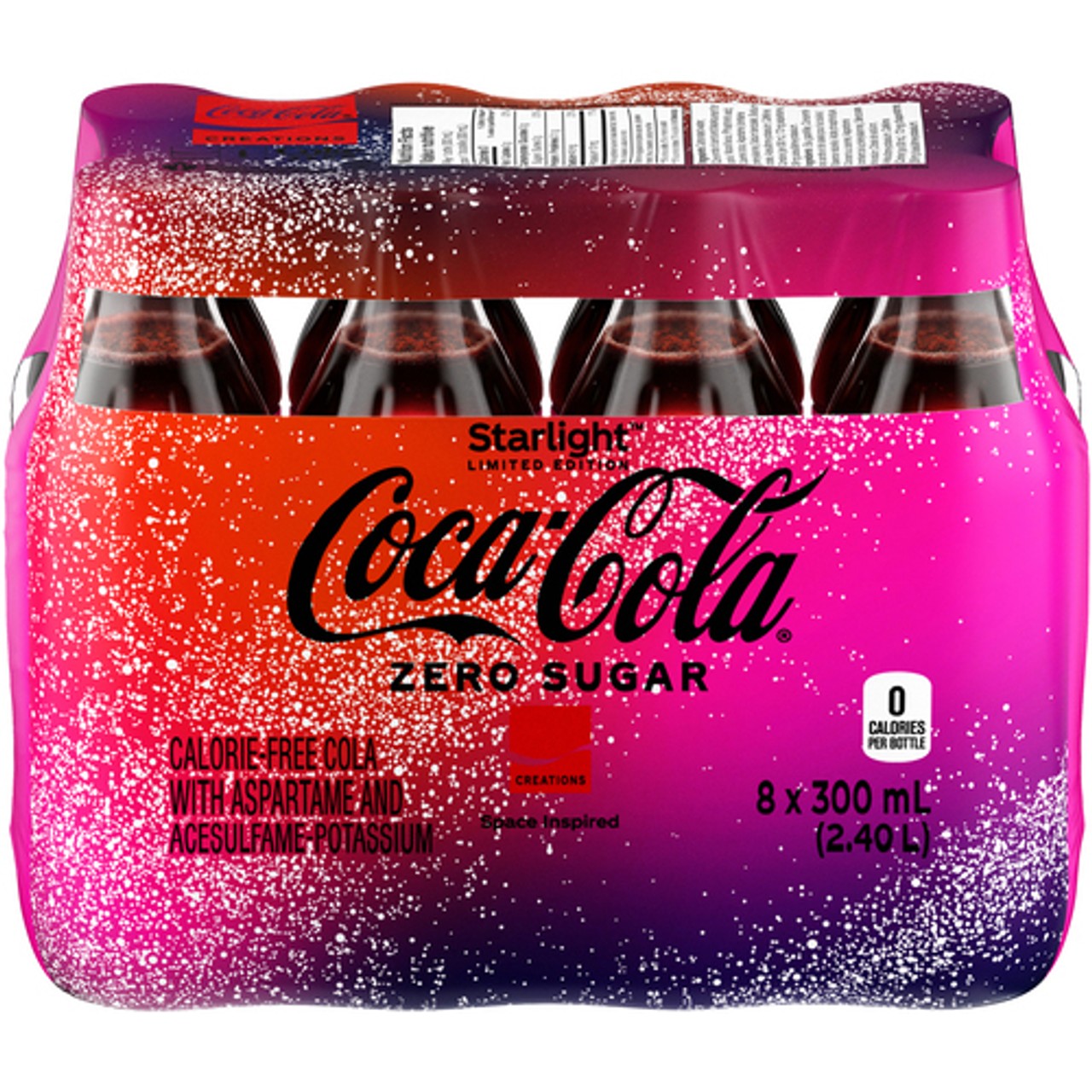 Coca-Cola Zero Sugar Soft Drink Starlight 8 x 300 ml (bottles) - Voilà ...