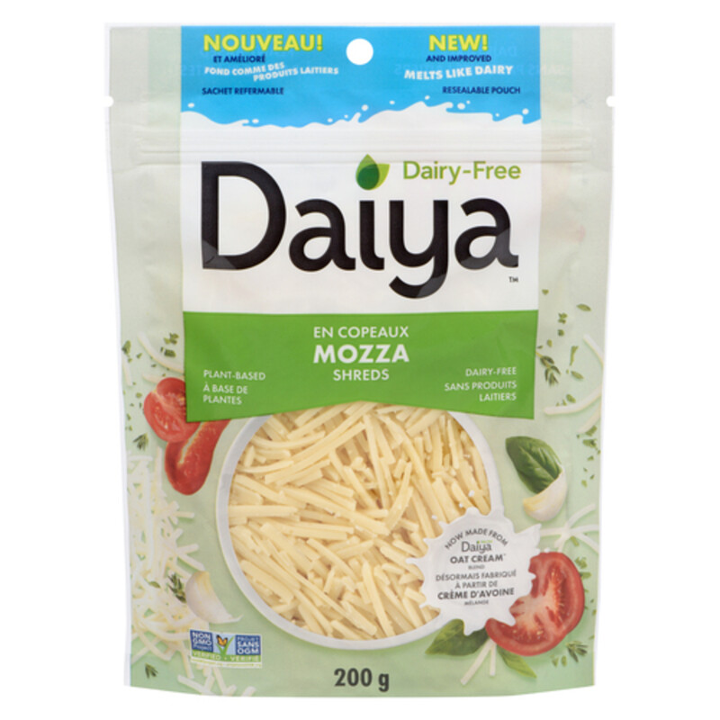 Daiya Dairy Free Vegan Cheese Shreds Mozzarella Flavour 200 g - Voilà ...