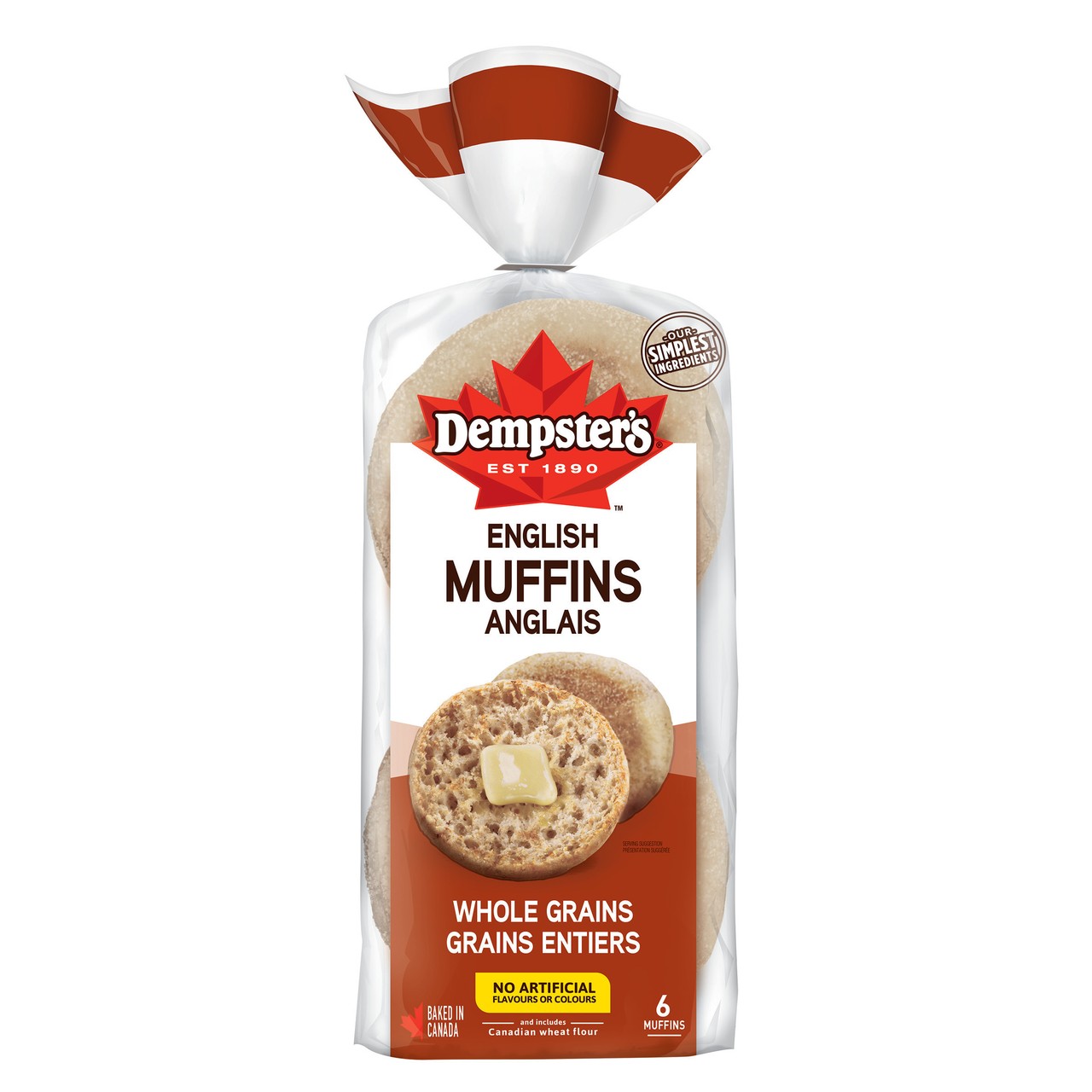 Dempster’s English Muffins Whole Grains 6 Pack 340 g - Voilà Online ...
