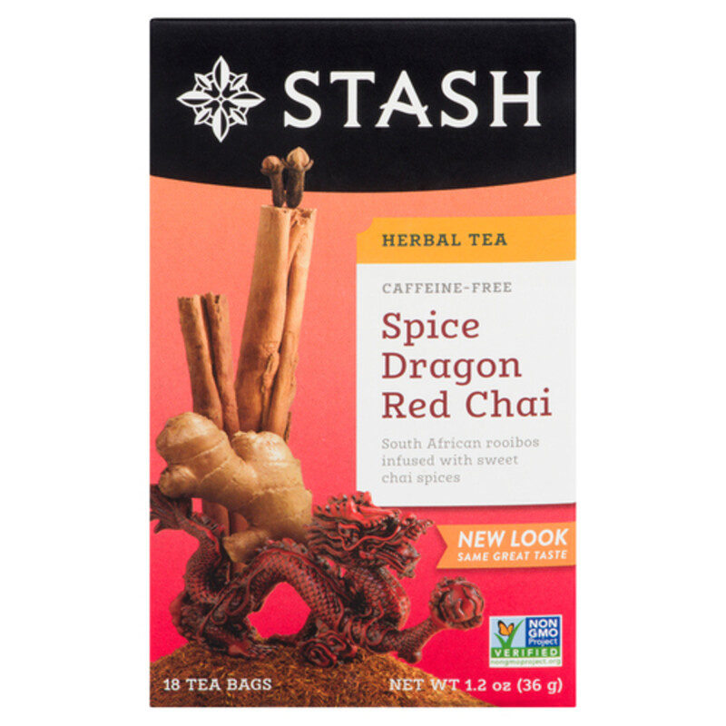 Stash Caffeine-Free Herbal Tea Spice Dragon Red Chai 18 Tea Bags ...