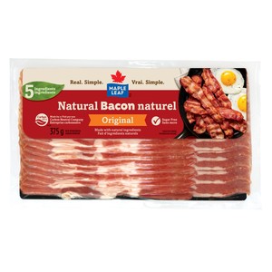 Maple Leaf Natural Bacon Original 375 g - Voilà Online Groceries & Offers