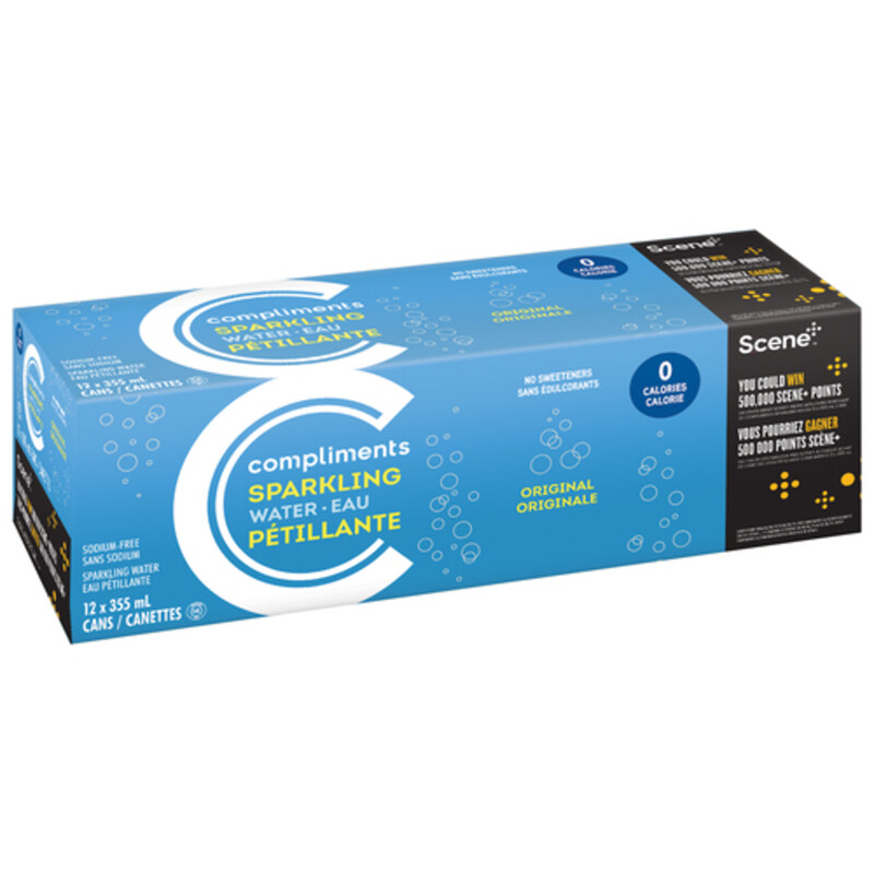 Compliments Sparkling Water Original 12 x 355 ml (cans) - Voilà Online ...