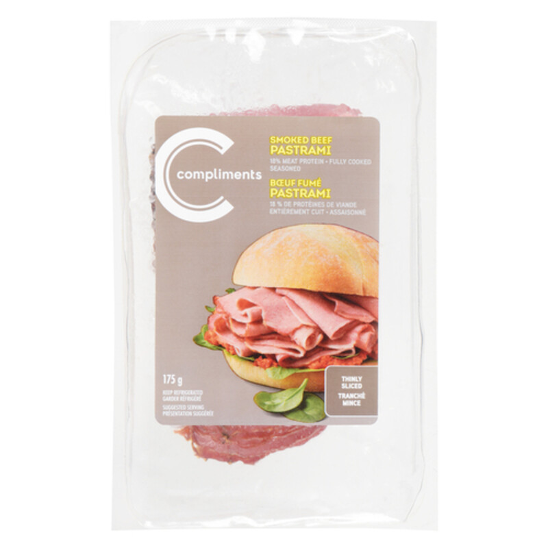 Compliments Smoked Beef Pastrami Thinly Sliced Meat 175 g - Voilà ...