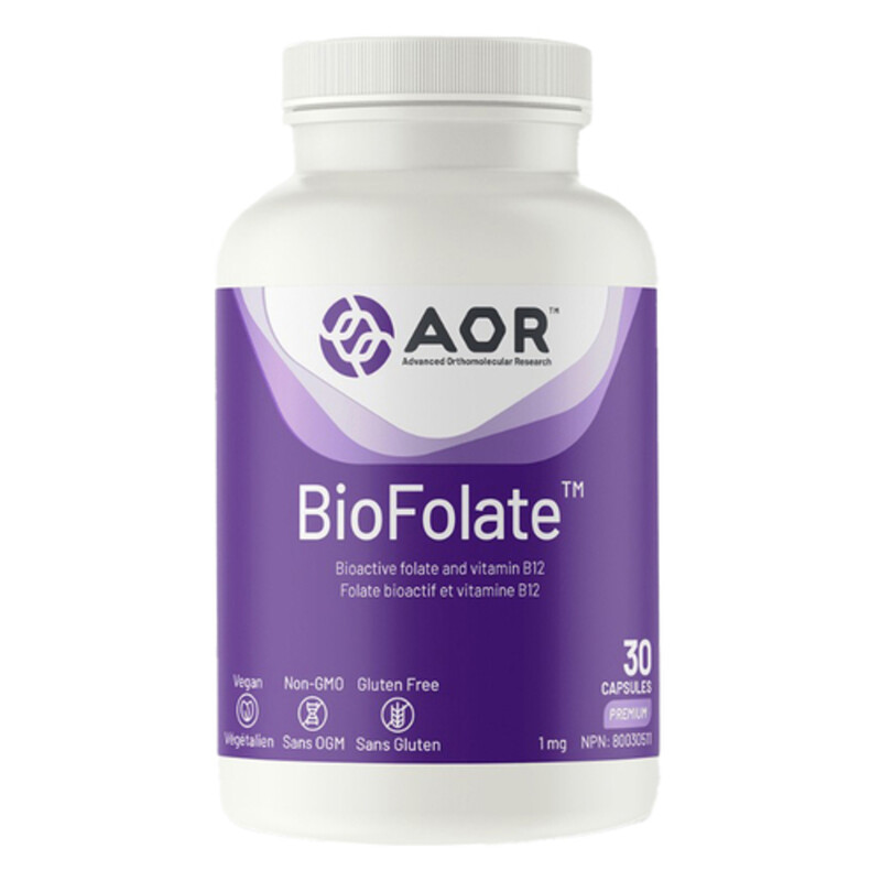 AOR Advanced Series BioFolate 1 mg Vegi-Caps 30 Count - Voilà Online ...
