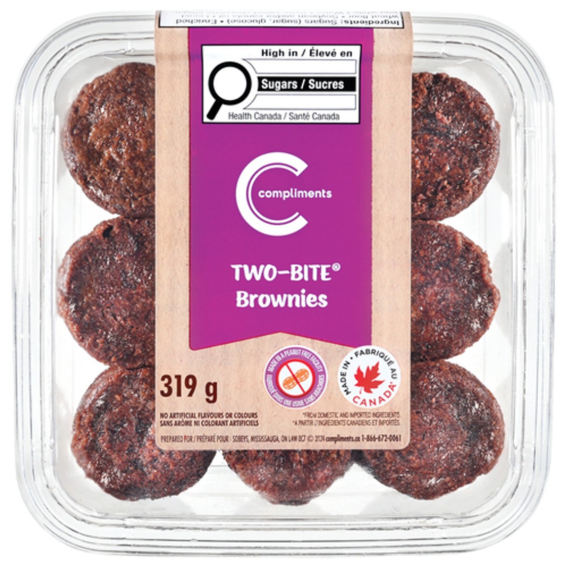 Compliments Two-Bite Brownie 319 g - Voilà Online Groceries & Offers