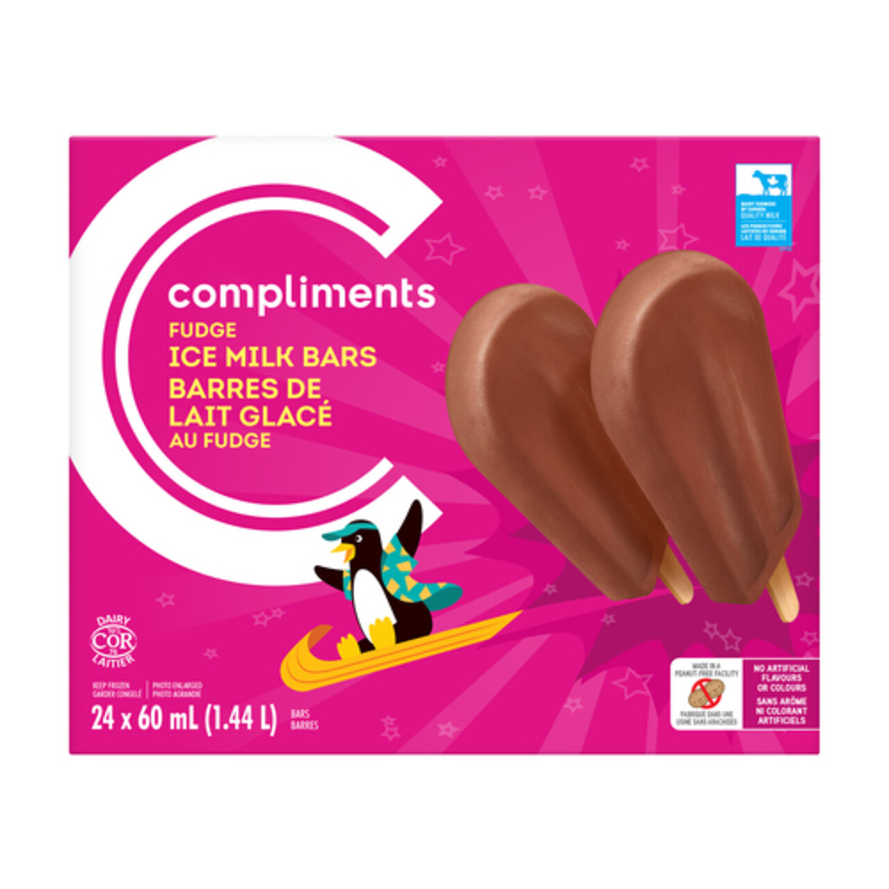 Compliments Ice Milk Bar Fudge 24 x 60 ml - Voilà Online Groceries & Offers