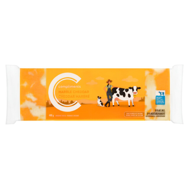 Compliments Cheddar Marble Cheese Block 400 g - Voilà Online Groceries ...