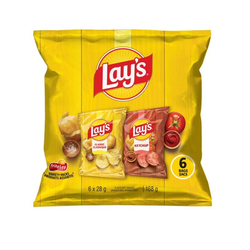 Lay's Potato Chips Variety Pack 6 x 28 g - Voilà Online Groceries & Offers