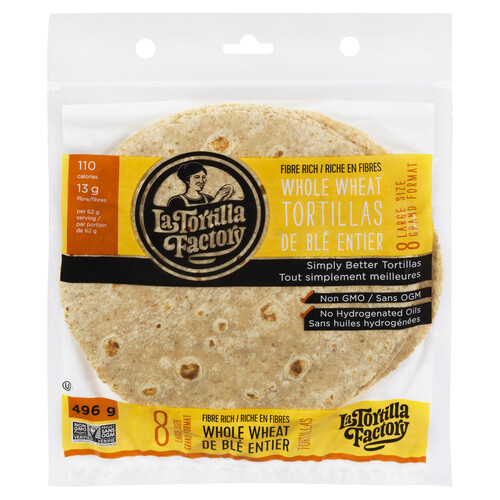 La Tortilla Whole Wheat Tortillas High Fibre 10-inch 496 g - Voilà ...
