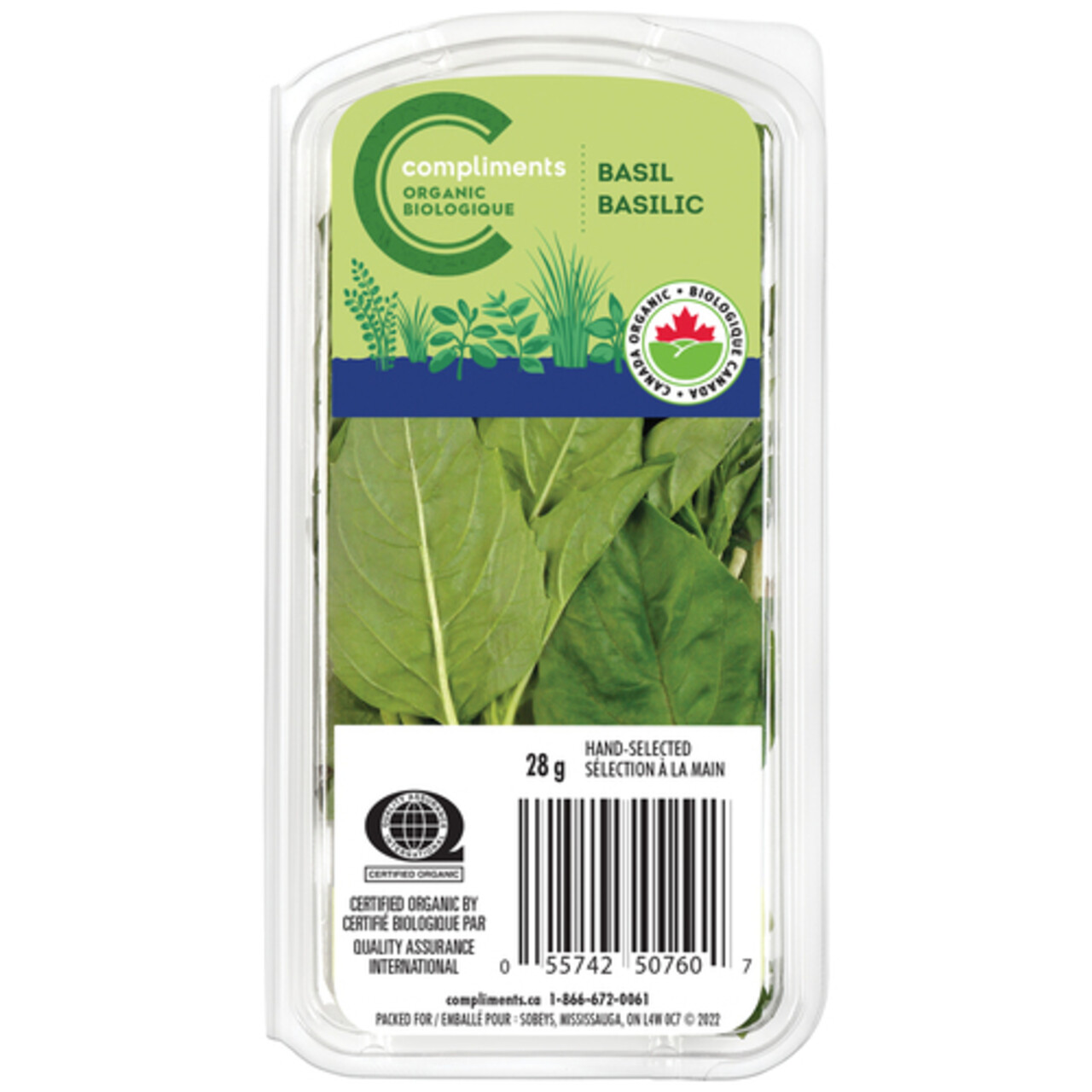 Compliments Organic Fresh Basil 28 g - Voilà Online Groceries & Offers
