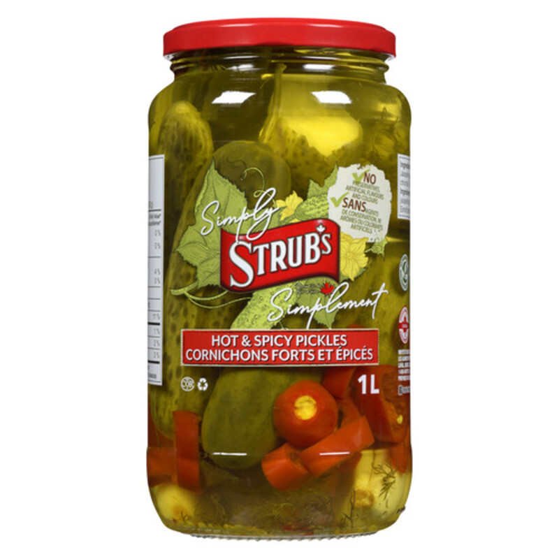 Simply Strubs Pickles Hot & Spicy 1 L - Voilà Online Groceries & Offers