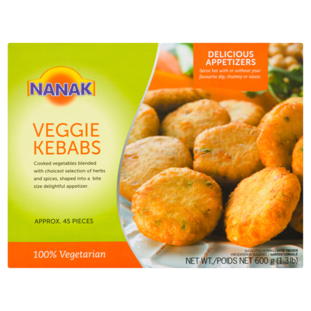 Nanak Veggie Kebab 600 g (frozen) - Voilà Online Groceries & Offers