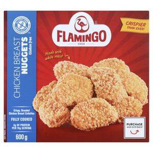 Flamingo Gluten-Free Frozen Chicken Breast Nuggets Breaded Fully Cooked ...