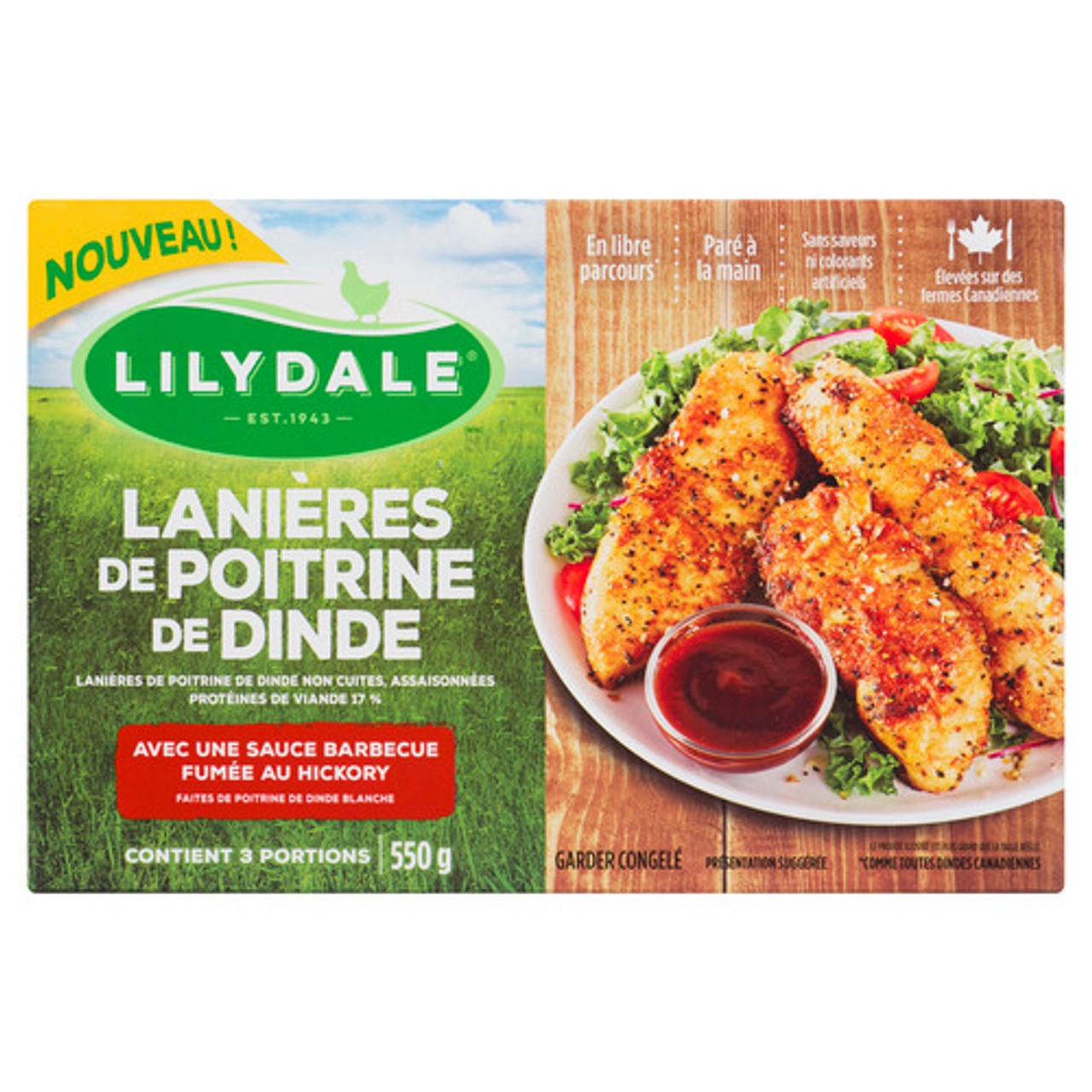 Lilydale Frozen Turkey Breast Strips Hickory Smoked BBQ 550 g - Voilà ...